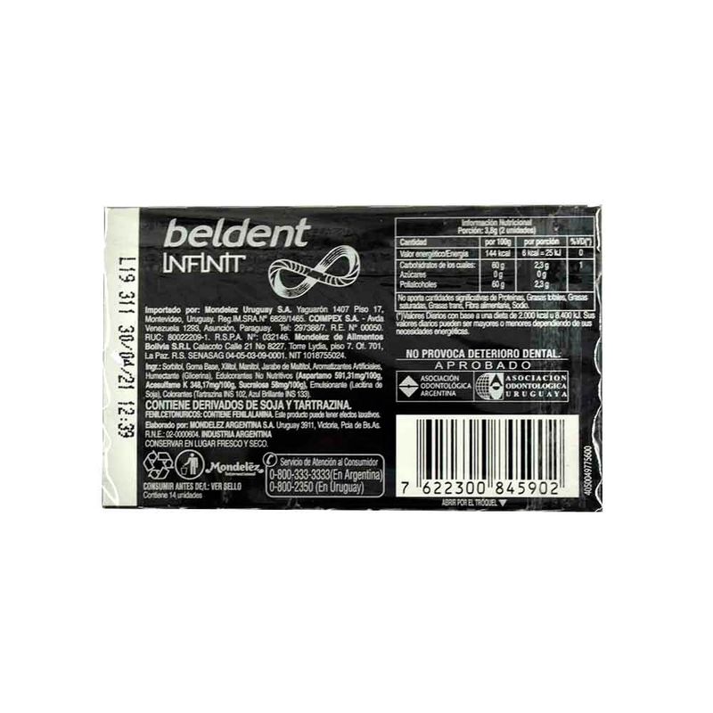 Chicle Beldent Infinit Wow 13.3 G
