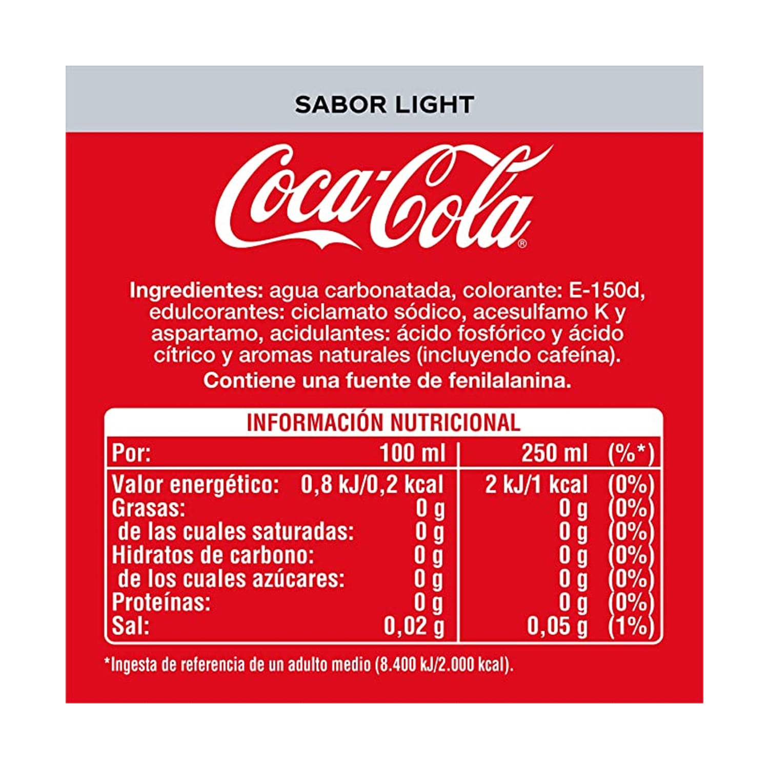 Refresco Coca Cola Light 600 Ml Refresco Coca Cola Light 600 Ml