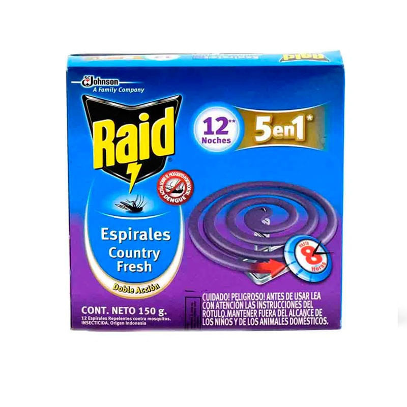 Espirales Raid Country Fresh X 12 Unidades Espirales Raid Country Fresh X 12 Unidades