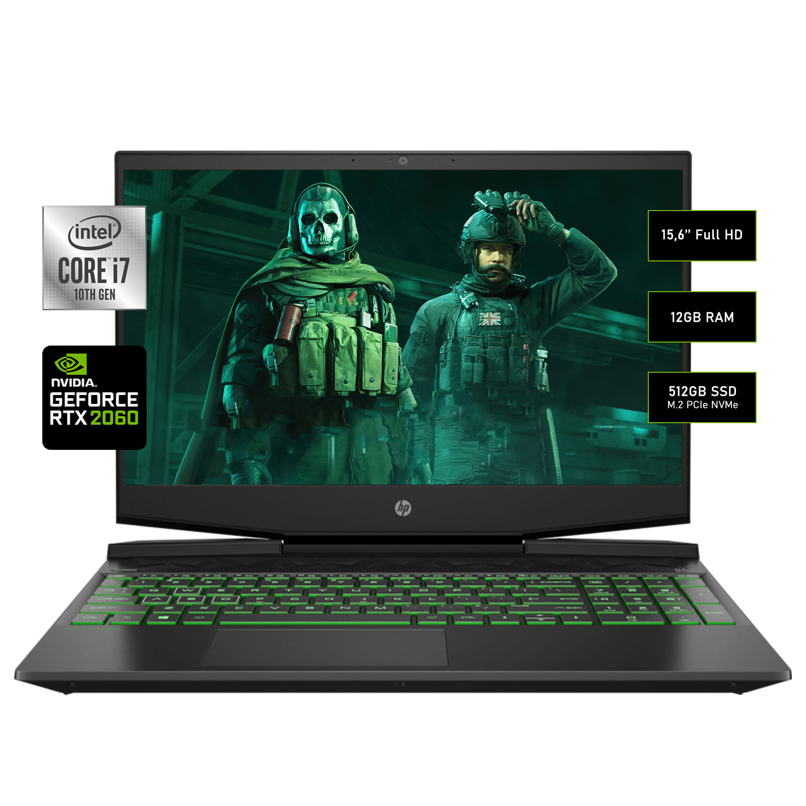 Notebook Hp Gamer Nueva I7 12gb 512ssd 15.6' Fhd Rtx 2060