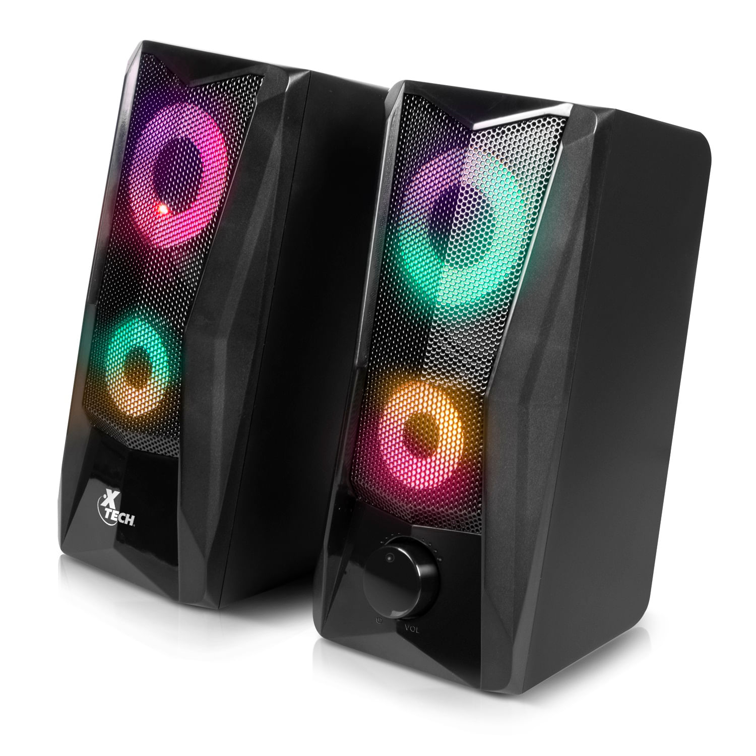 Parlantes Gamer Estéreo Multimedia 2.0 Usb Con Luces Led