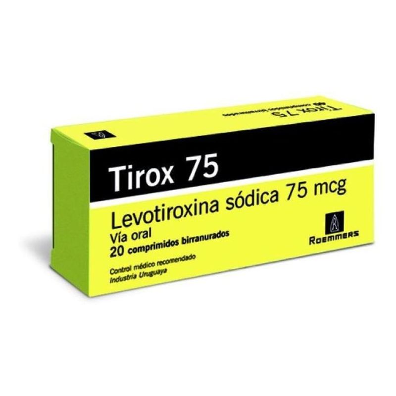 Tirox 75 Mg 20 Comprimidos | T4 Levotiroxina