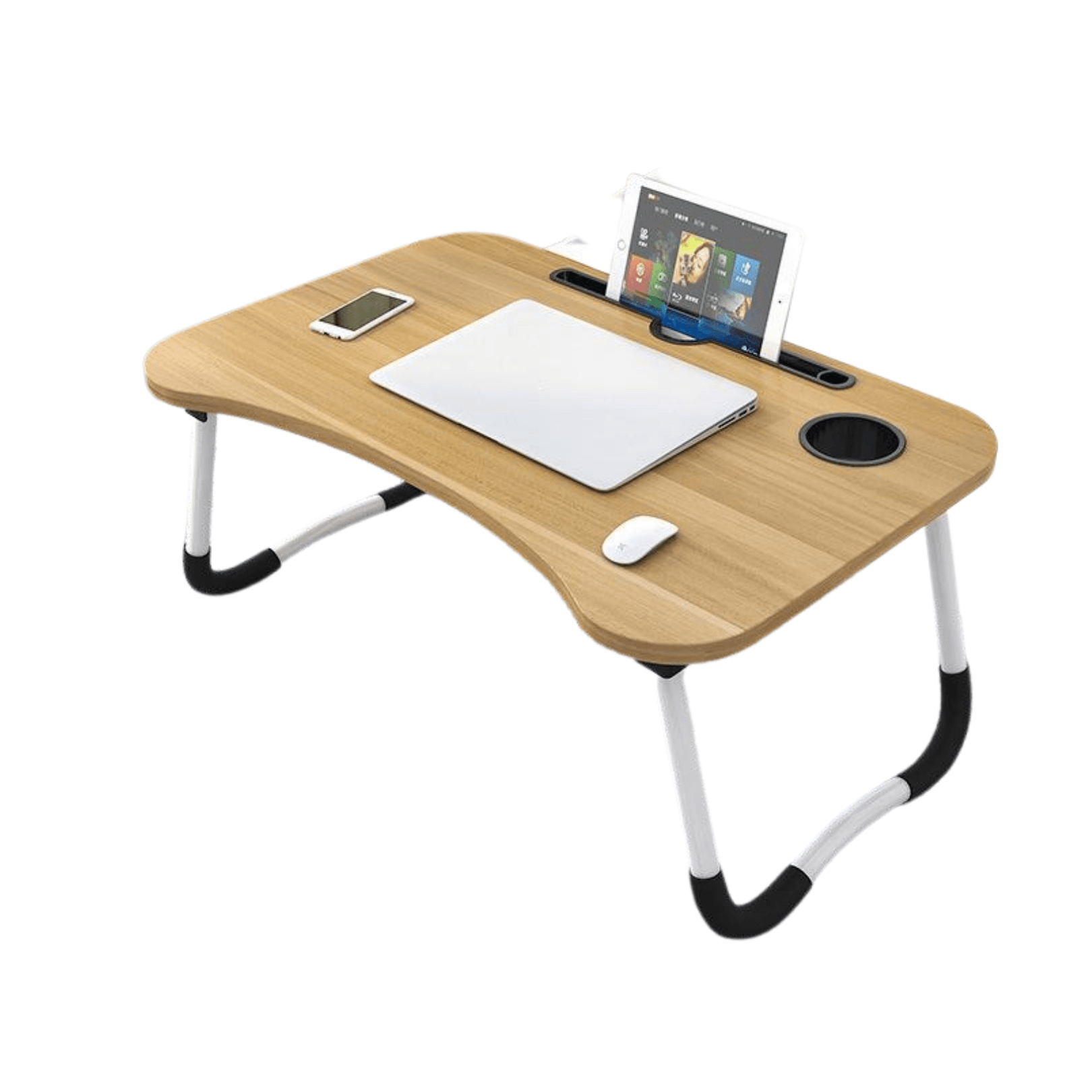 Mesa Portátil de Cama con Portavasos /Tablets.-