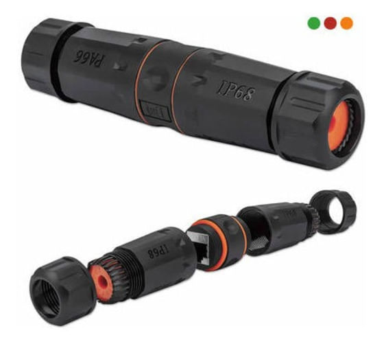 Conector/Ficha RJ45 Hembra/Hembra | CUPLA IP68 Cat 6/Estanco