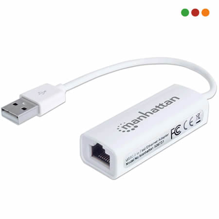 Conversor USB a Red 10/100 USB 2,0 Manhattan