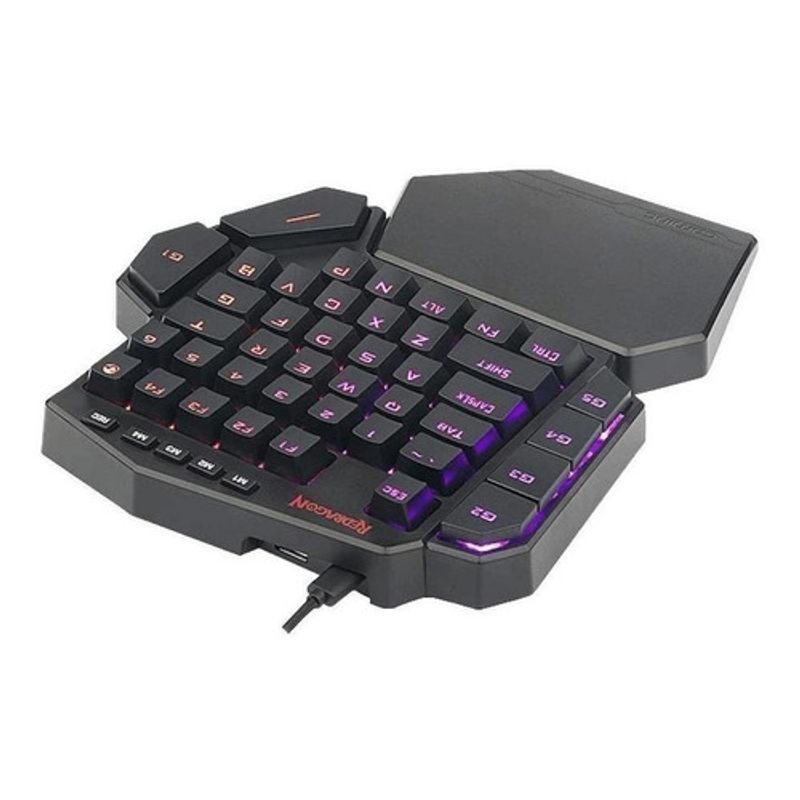 Teclado De Una Mano Gamer Redragon Diti K585rgb Outemu Blue Color Negro