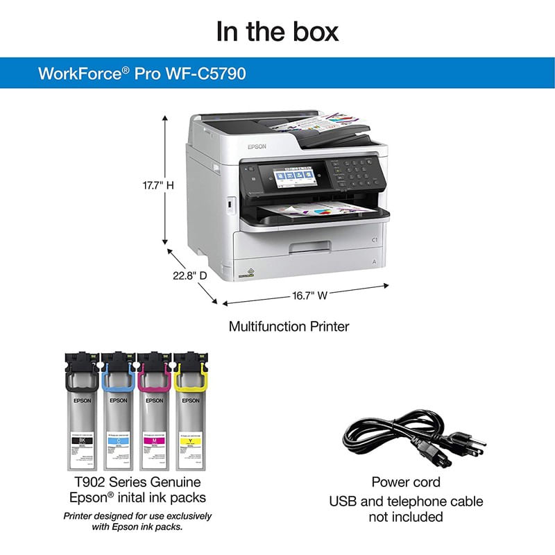 Impresora Epson Multifuncion Workforce PRO WF-5790 - Wifi, Red, Doble ...