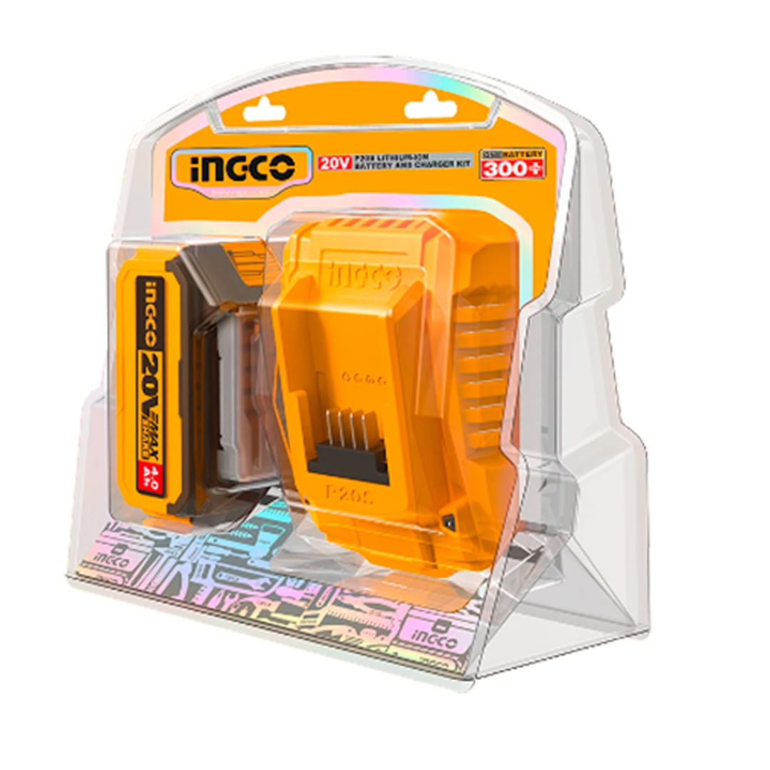 INGCO Kit Bateria 20V 4.0 Ah + Cargador FBCPK1214