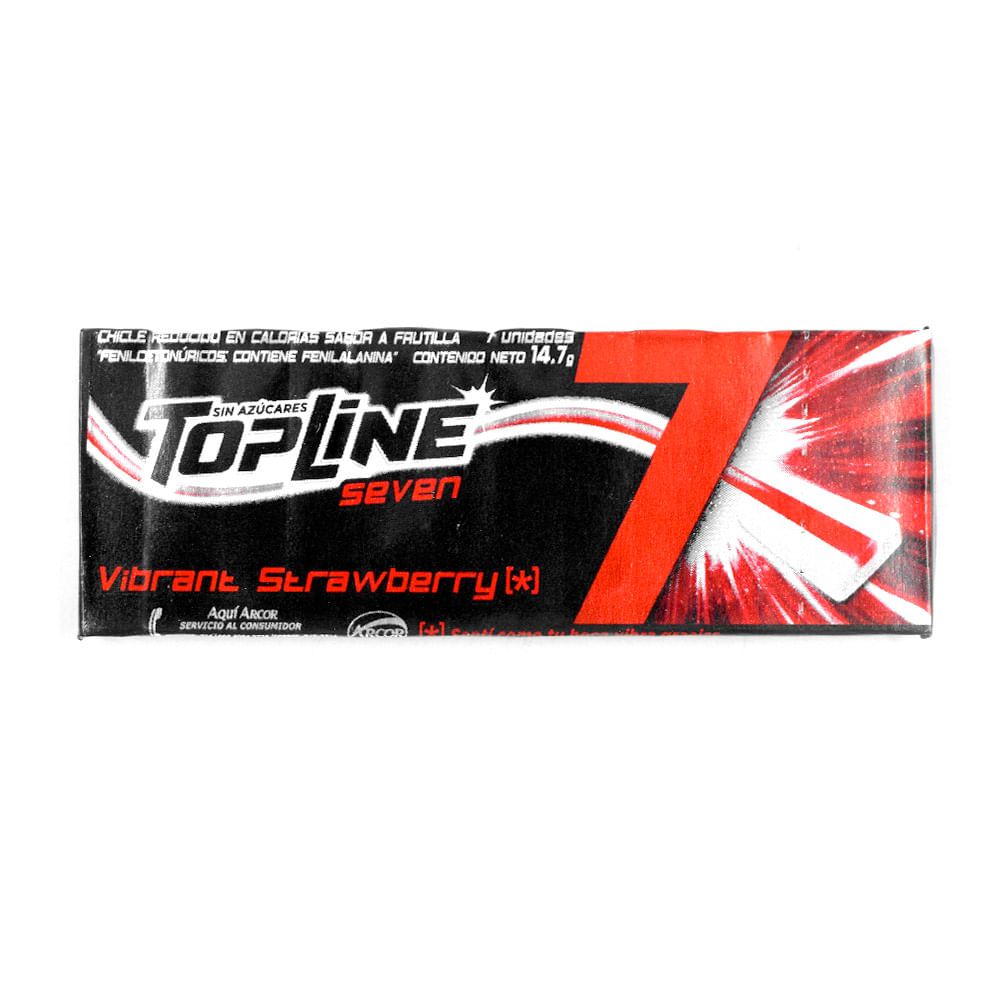 Chicle Topline 7 Frutilla 14 G
