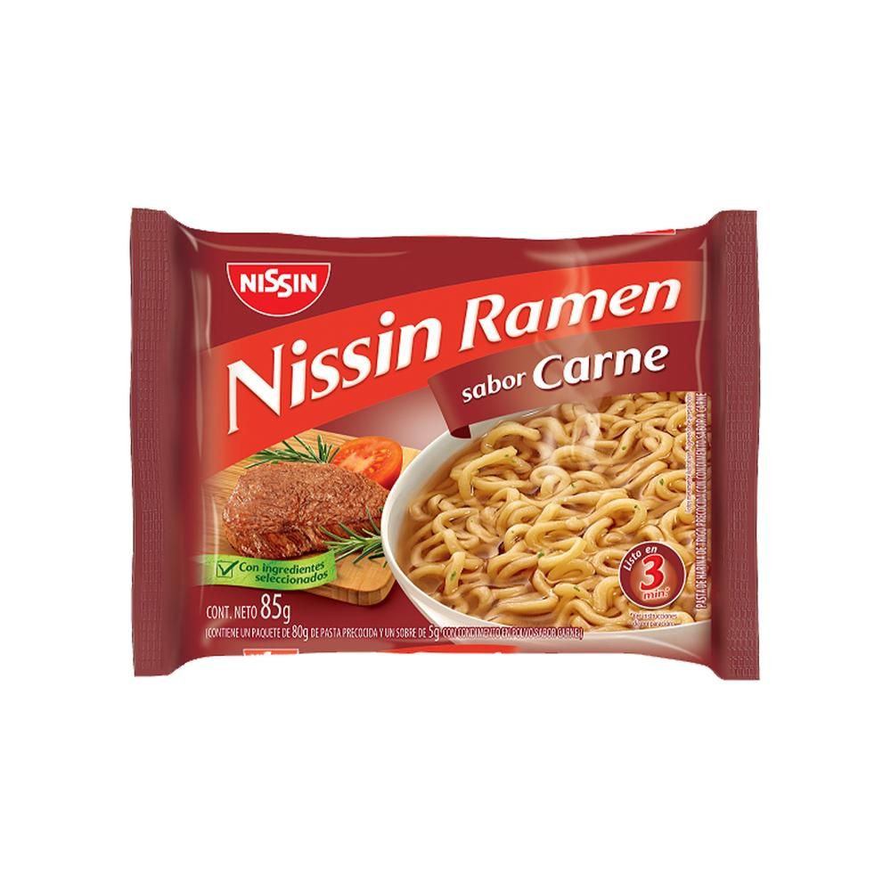 Pasta Instantánea Nissin Sabor Carne 85 G