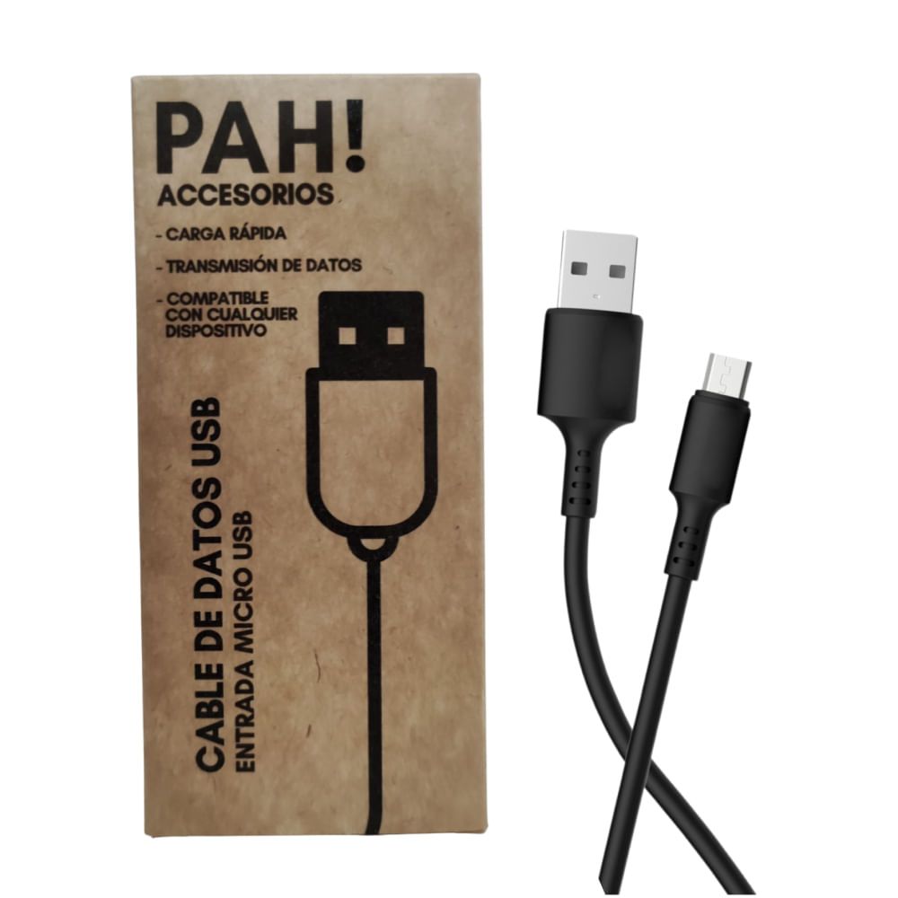 Cable USB PAH! Tipo Micro - Negro
